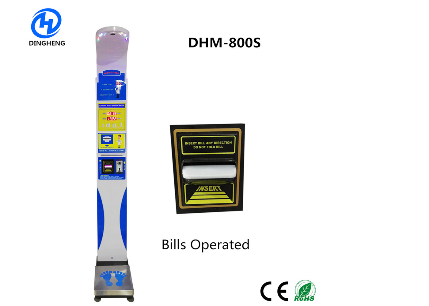 Coin Operated Weight Scale Machine , High Precision Body Mass Index Machine