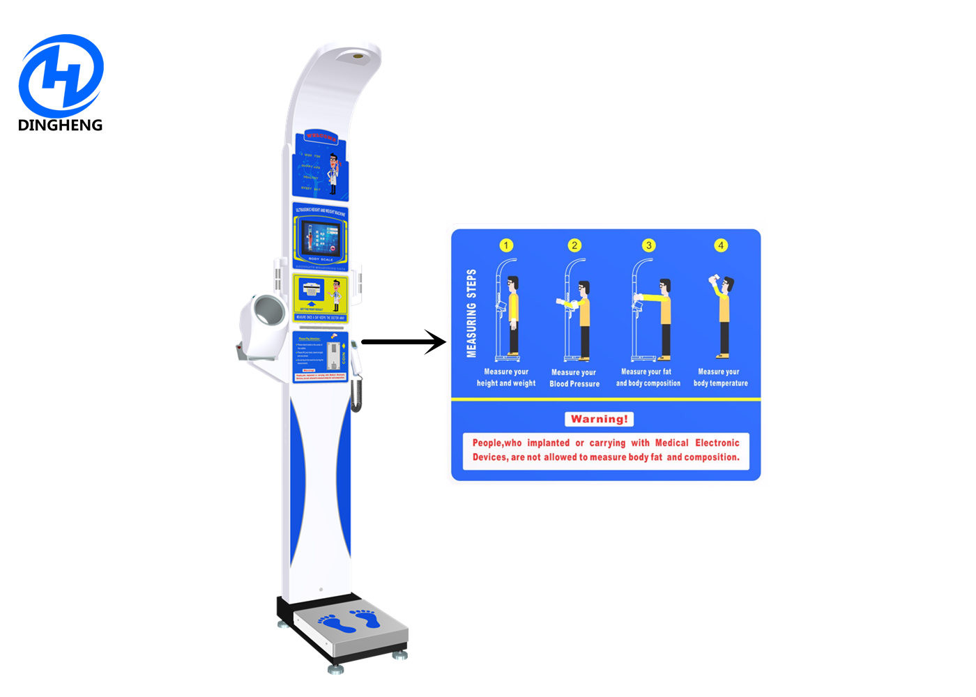 High Performance Weighing Scale With Body Fat Analyzer Rated Load 500kg
