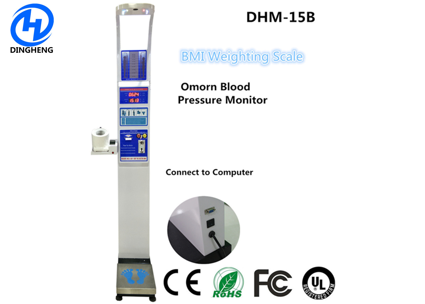 Bmi Coin Ultrasonic Medical Height And Weight Scales With Omron Blood ...