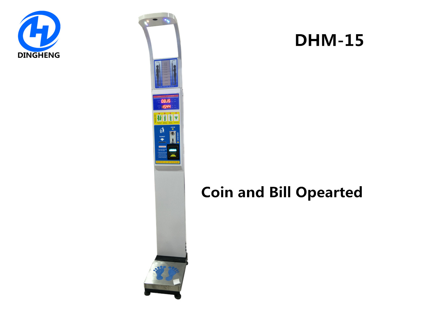 Ultrasonic Coin Balance Bmi Scale Machine , Personal Height Weight Meter