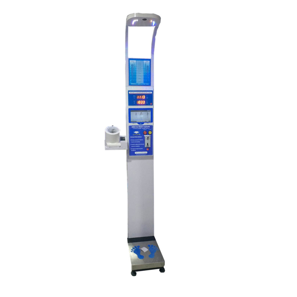 Coin Slot / Coin Operated Ultrasonic Height And Weight Machine High ...